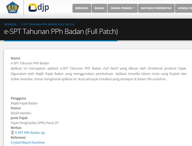 Download e-SPT Tahunan PPh Badan espt - Tips Pajak Media